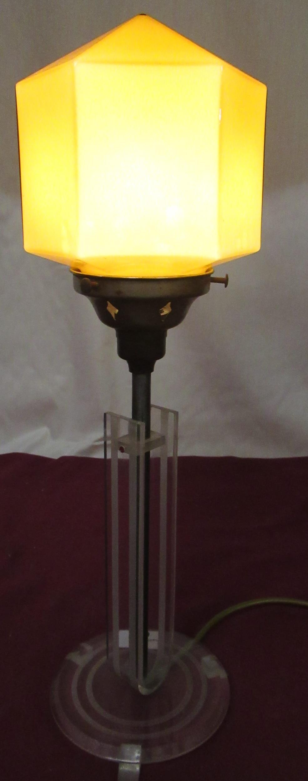 Art Deco style perspex table lamp - auctions & price archive