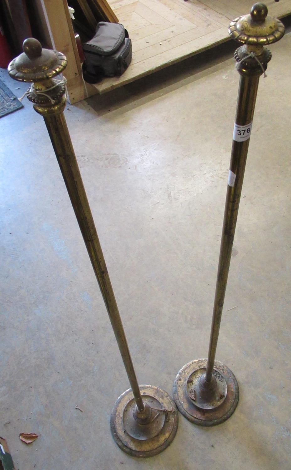 C19th gilt metal free standing poles - auctions & price archive