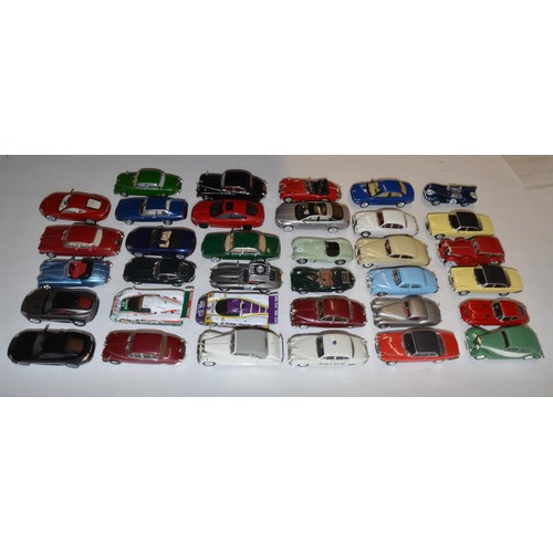Collection of 35 mostly 1:43 scale model cars, mostly Atlas additions ...