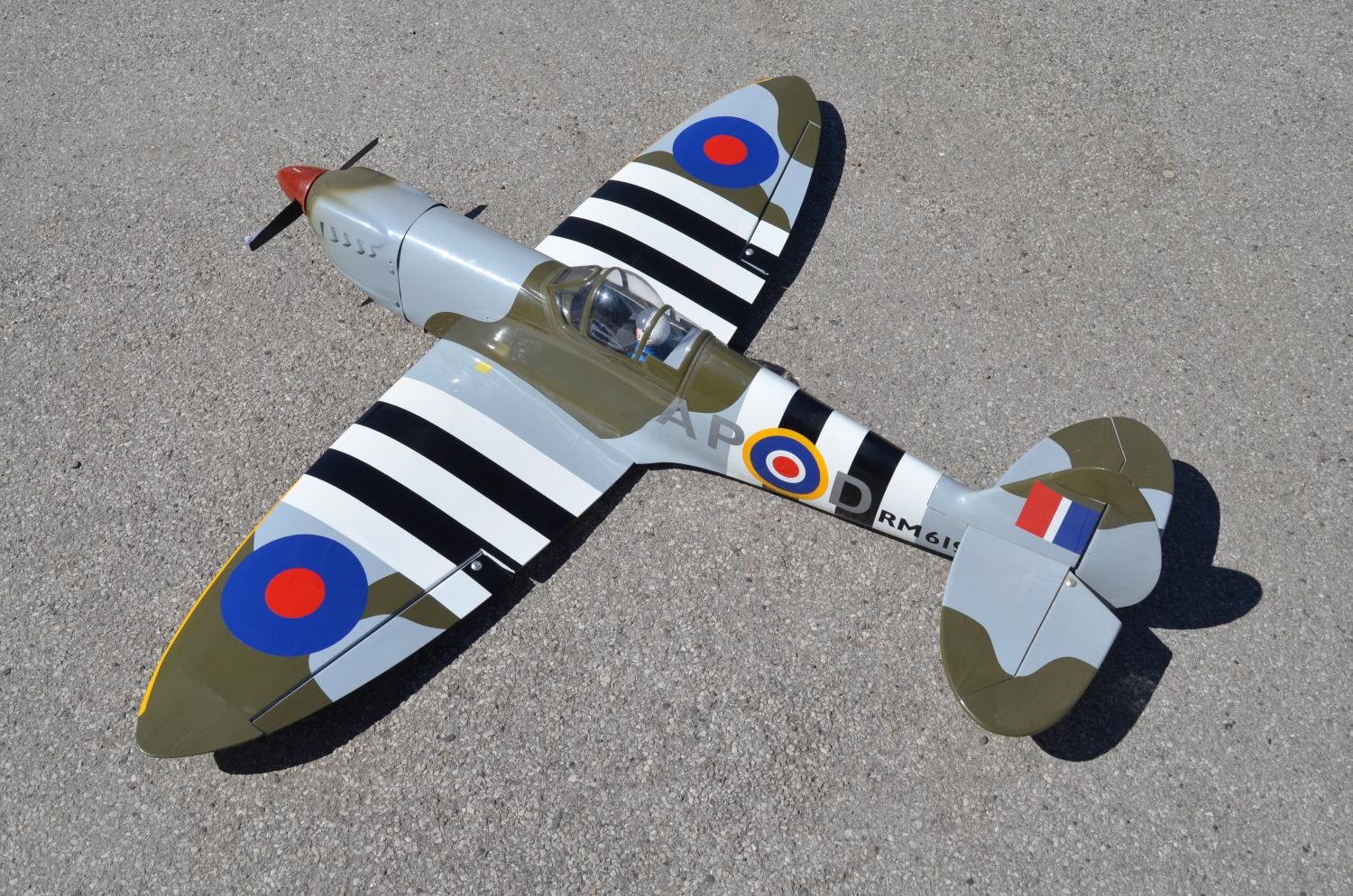 Kit built Balsa wood radio controlled flying model Spitfire MkXIV ...