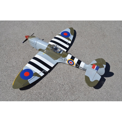 Kit built Balsa wood radio controlled flying model Spitfire MkXIV ...