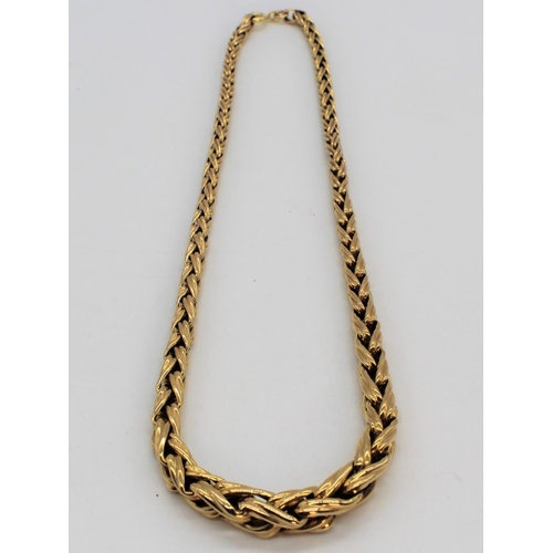 9ct yellow gold Palma graduated chain necklace with spring ring clasp ...