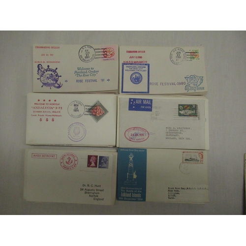 Large collection of stamped and franked envelopes with a nautical theme ...