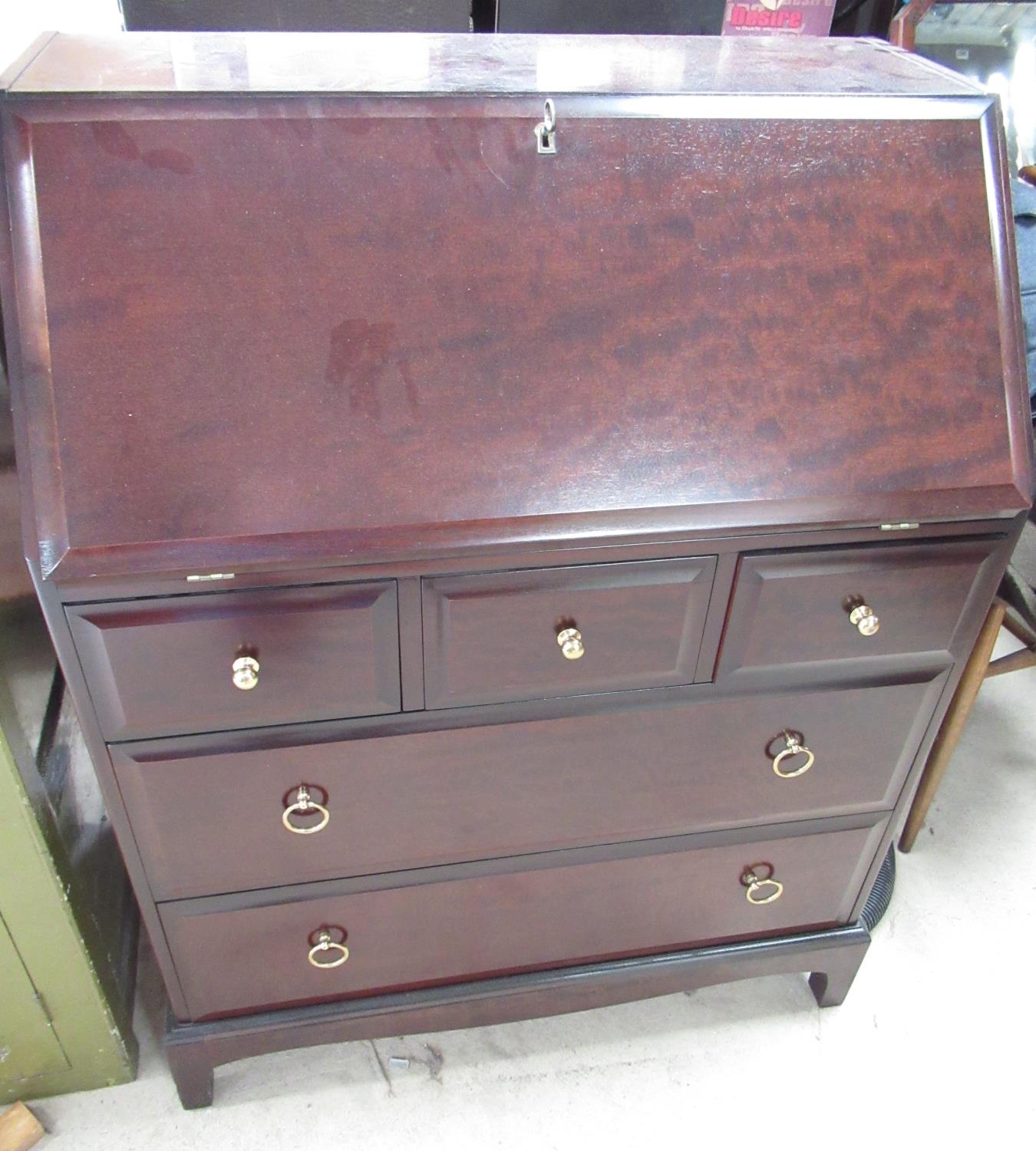 Stag Minstrel bureau, slope front with - auctions & price archive