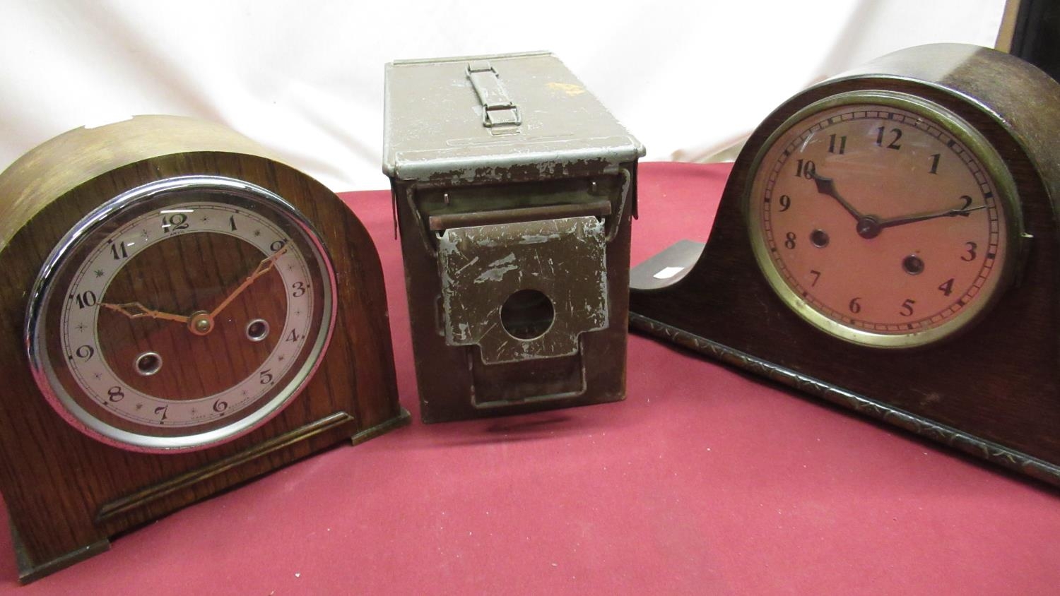 Anvil 1930's oak cased striking mantel - auctions & price archive