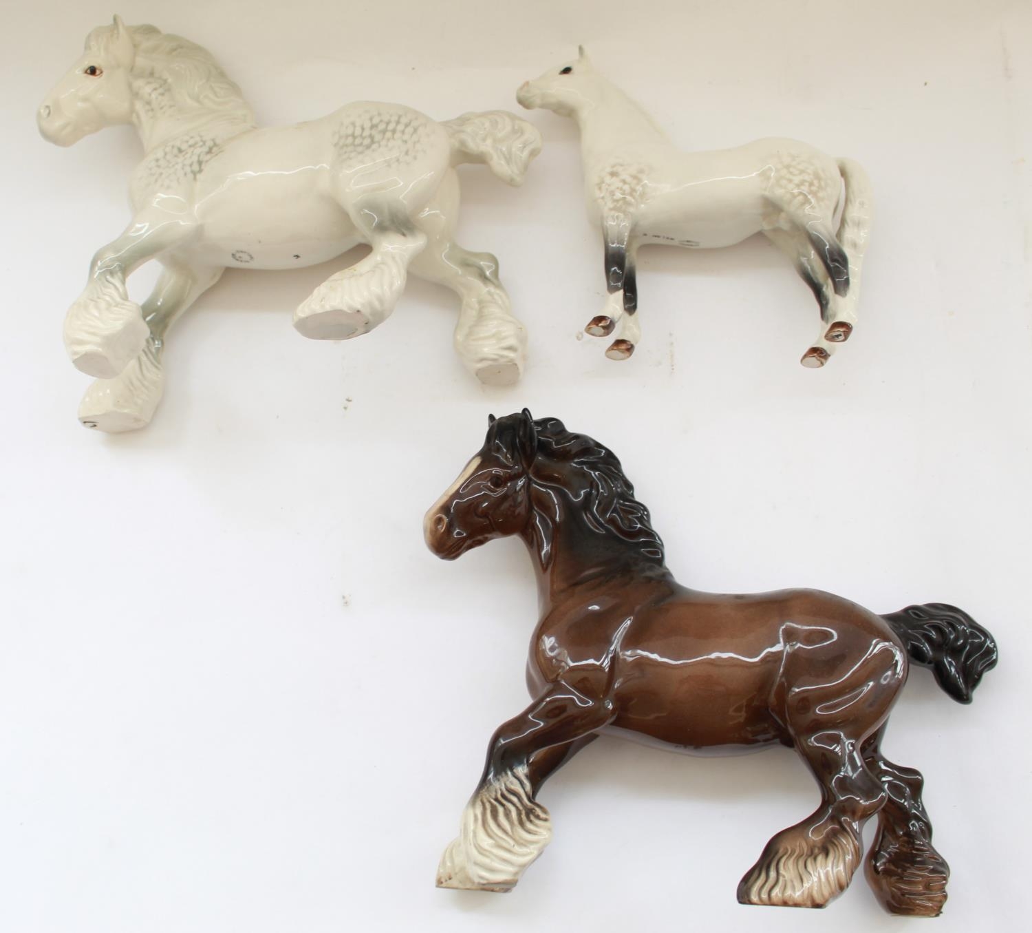 Two Beswick models of cantering Shires - auctions & price archive