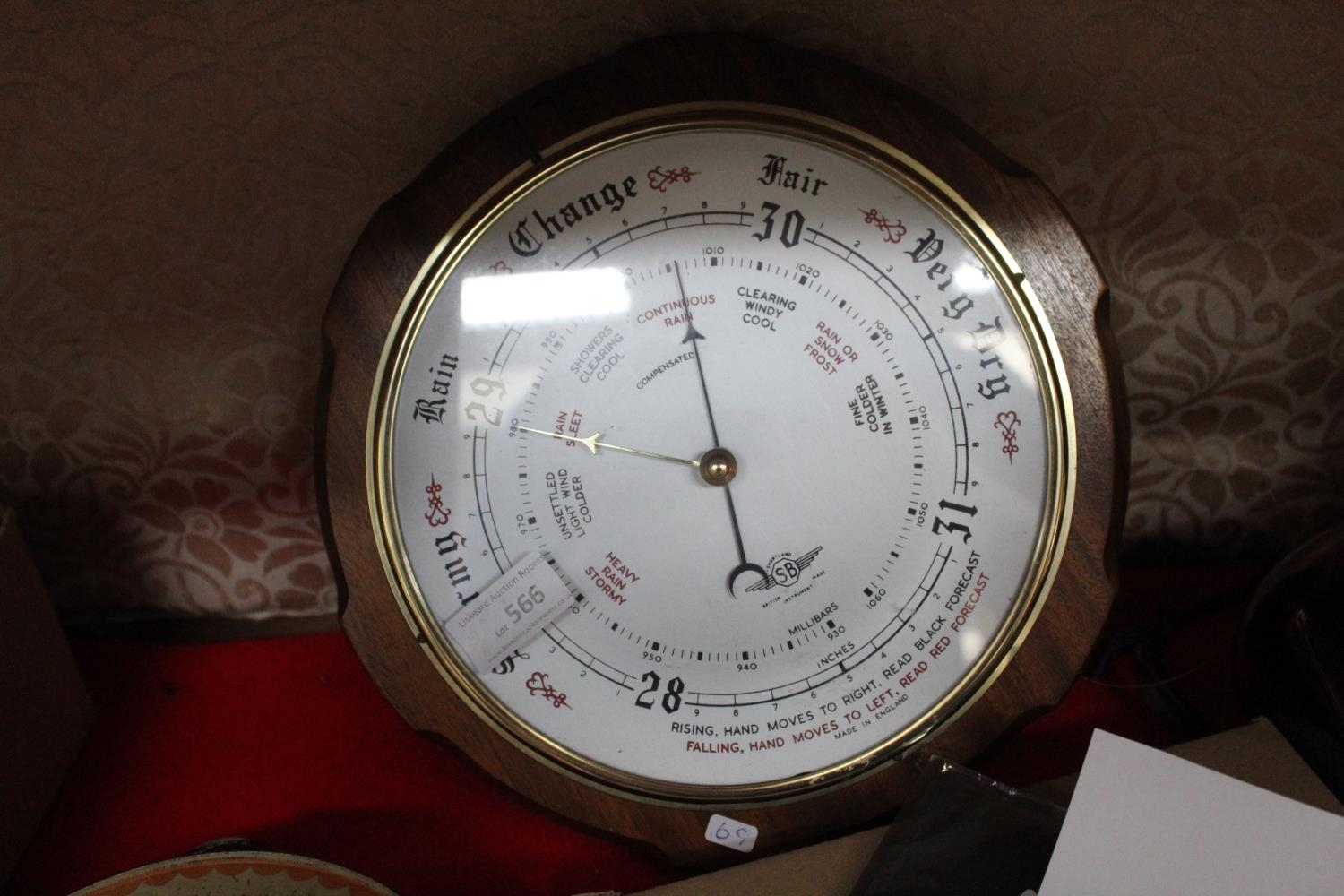 MODERN BAROMETER ON OAK