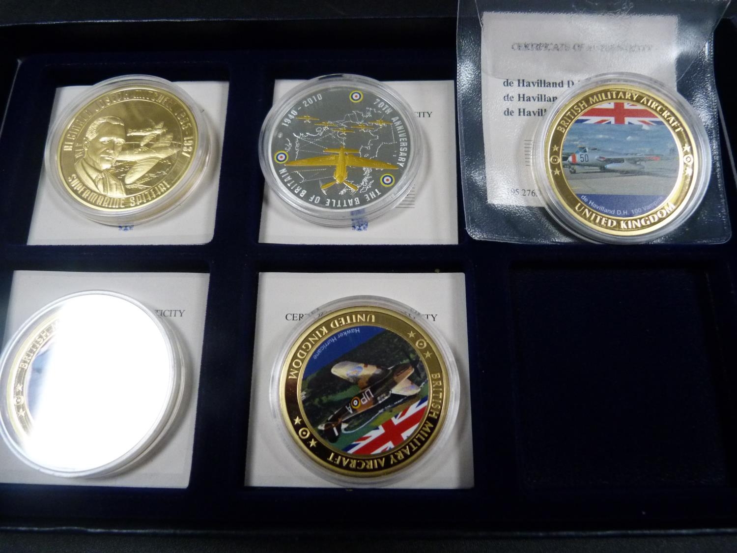 Five aviation commemorative coins, British Military Aircraft, Battle of ...