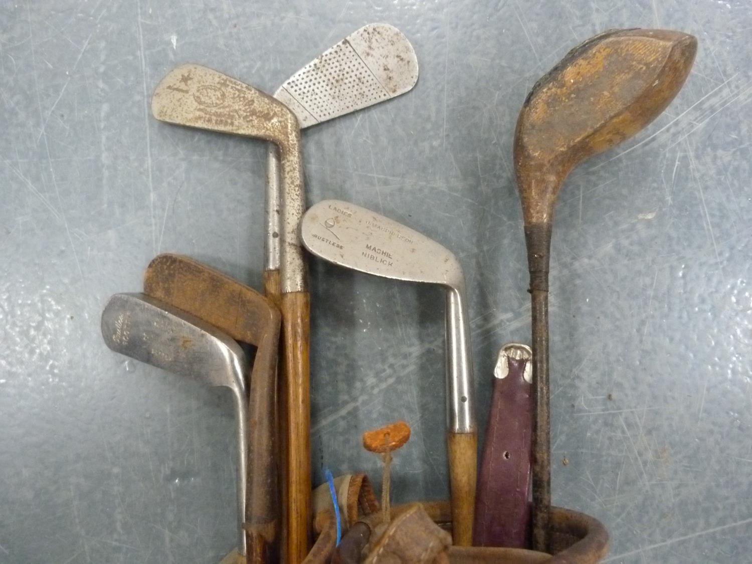 Vintage golf club, lady's mashie niblick and four other hickory shafted ...