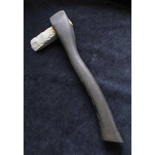 Modern reproduction of a Neolithic hand axe with ash handle ... | Barnebys