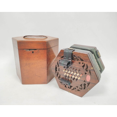 Antique button box hexagonal concertina by Lachenal & Co... | Barnebys