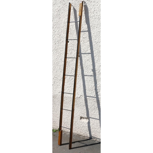 WWI triple folding wooden trench ladder stamped 'Hodgkinson's Patent ...