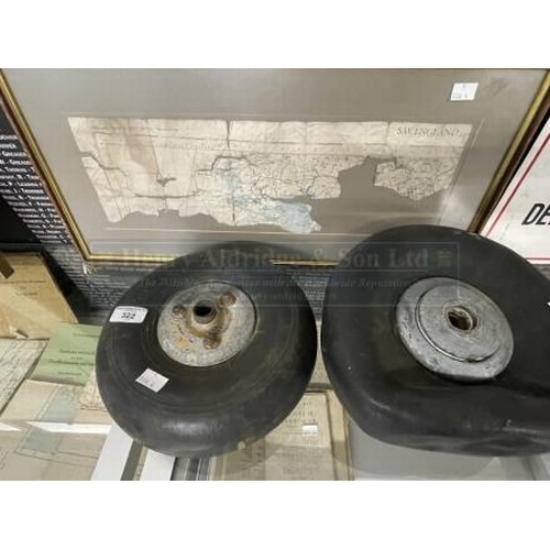 WWII/Militaria. A WWII Spitfire tail wheel, various markings... | Barnebys