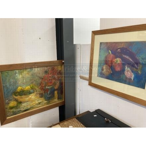 Art: Annie Monk, mixed media and acrylic still life and Rata... | Barnebys