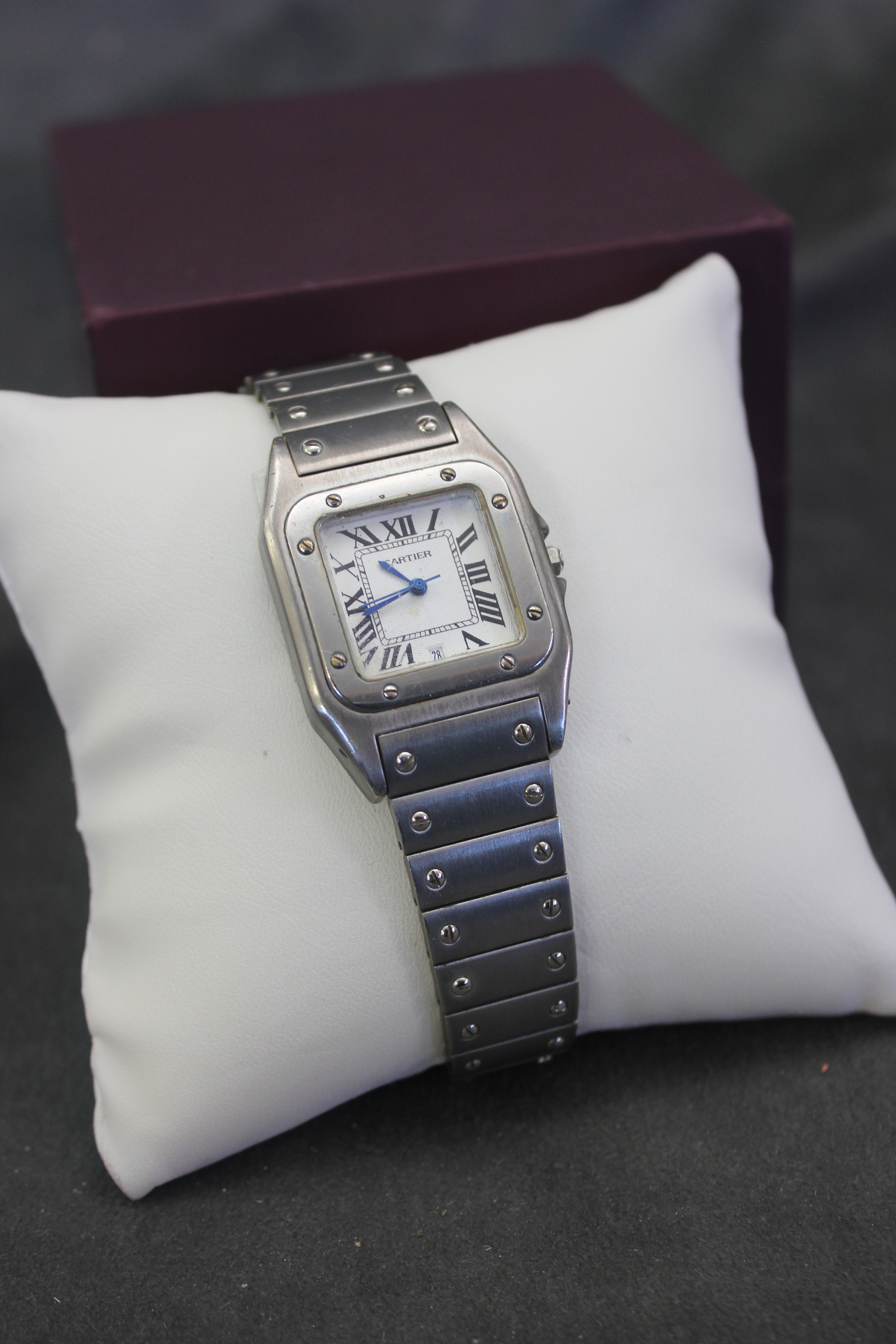 A Cartier style gent's stainless-steel wristwatch, No. 17-050343, with ...