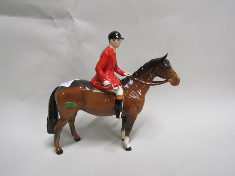 BESWICK HUNTSMAN ON HORSE, 20CM H; GREY HORSE