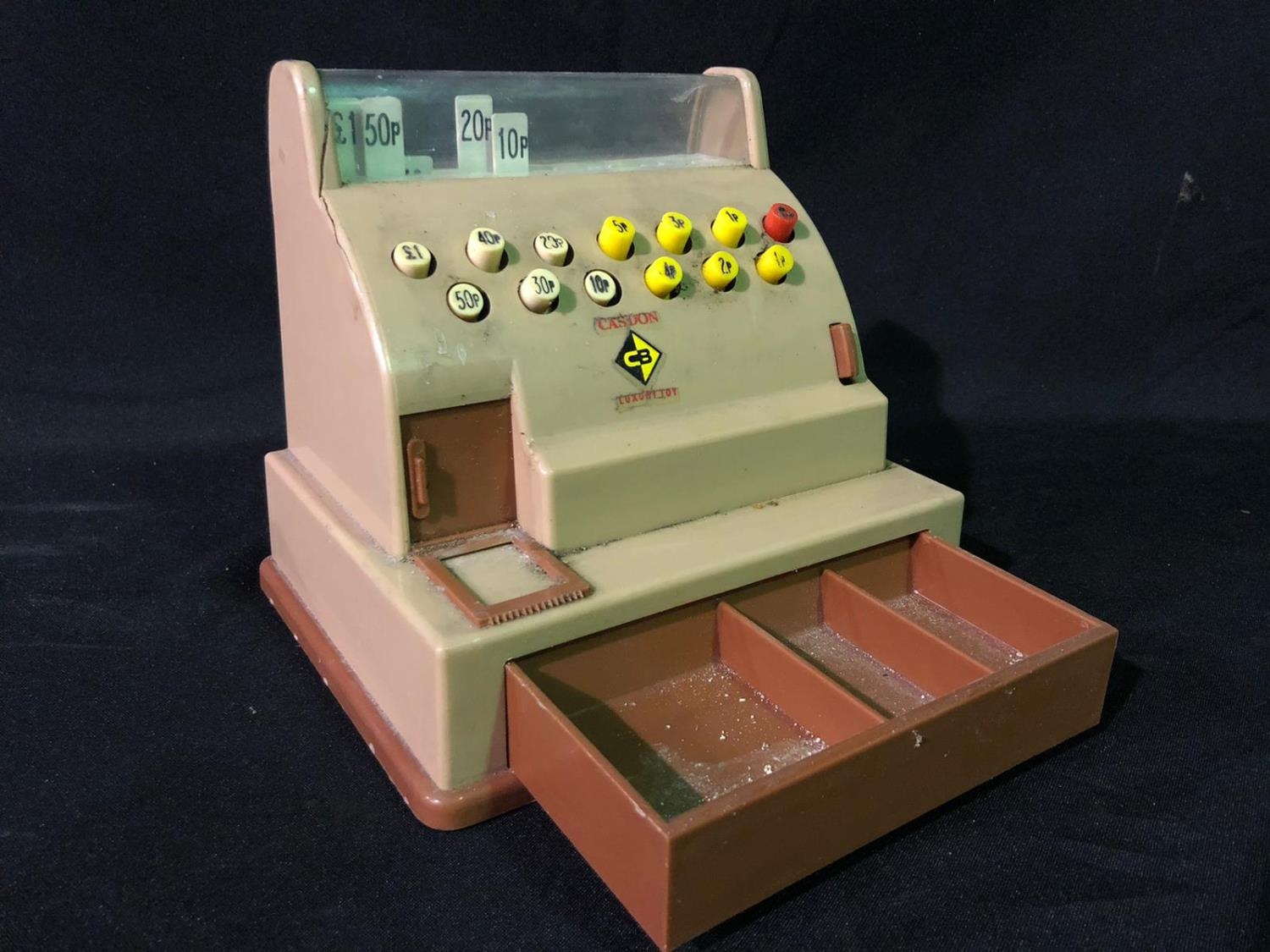 1970's toy cash register in box