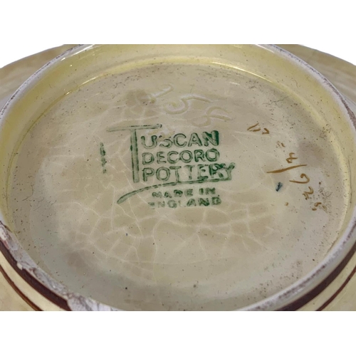 Tuscan Decoro Pottery bowl. Circa 1930. 258/725. 21.5 x 6.5cm
